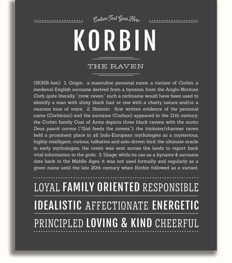 Korbin | Name Art Print – Name Stories