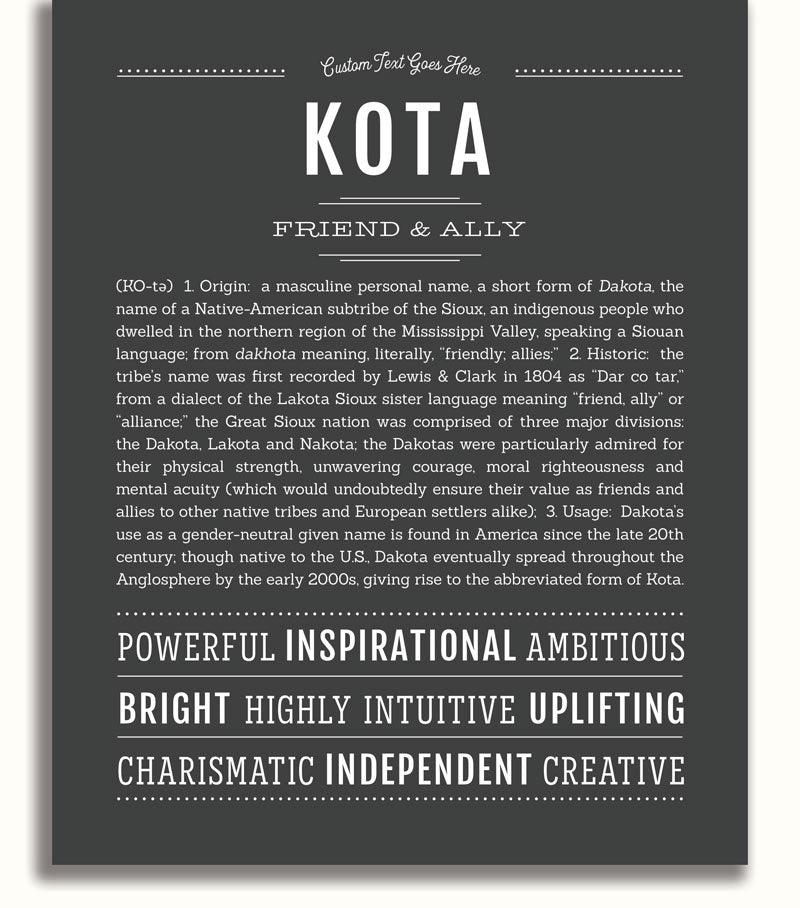 Kota | Name Art Print – Name Stories