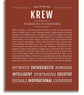 Krew Personalized Name Meaning Art Prints – Name Stories
