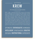 Krew Personalized Name Meaning Art Prints – Name Stories