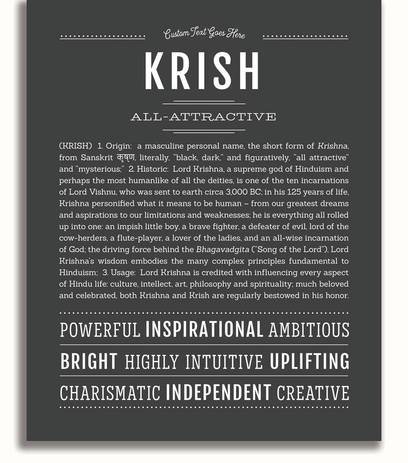 Krish | Name Art Print – Name Stories