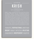 Krish Personalized Name Meaning Art Prints – Name Stories