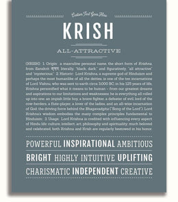 Krish | Name Art Print – Name Stories