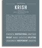 Krish Personalized Name Meaning Art Prints – Name Stories