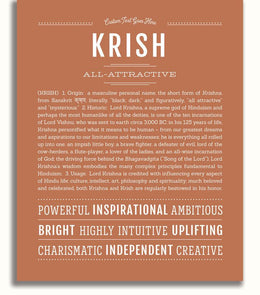 Krish | Name Art Print – Name Stories