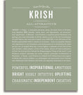 Krish | Name Art Print – Name Stories