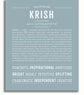 Krish Personalized Name Meaning Art Prints – Name Stories