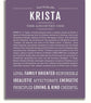 Krista Personalized Name Meaning Art Prints – Name Stories