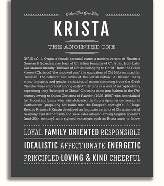 Krista | Name Art Print – Name Stories