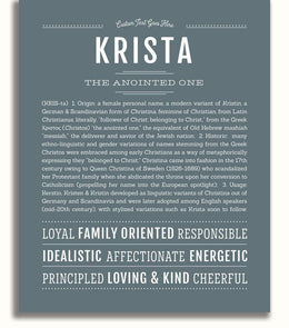 Krista | Name Art Print – Name Stories