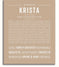 Krista | Name Art Print – Name Stories