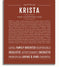 Krista Personalized Name Meaning Art Prints – Name Stories