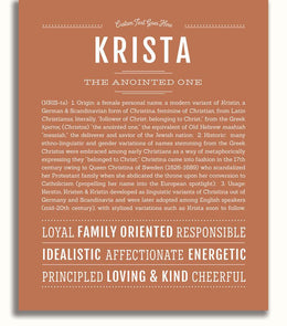 Krista | Name Art Print – Name Stories