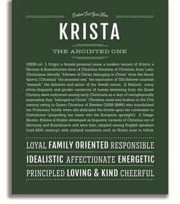 Krista | Name Art Print – Name Stories