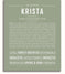 Krista | Name Art Print – Name Stories