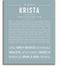 Krista | Name Art Print – Name Stories