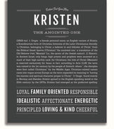 Kristen Personalized Name Meaning Art Prints – Name Stories