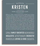 Kristen Personalized Name Meaning Art Prints – Name Stories
