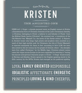 Kristen Personalized Name Meaning Art Prints – Name Stories
