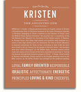 Kristen Personalized Name Meaning Art Prints – Name Stories