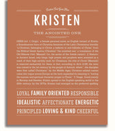 Kristen Personalized Name Meaning Art Prints – Name Stories