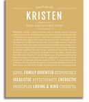 Kristen Personalized Name Meaning Art Prints – Name Stories
