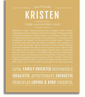 Kristen Personalized Name Meaning Art Prints – Name Stories