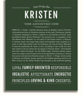 Kristen Personalized Name Meaning Art Prints – Name Stories