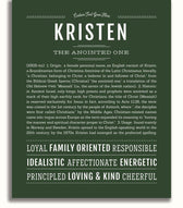 Kristen Personalized Name Meaning Art Prints – Name Stories