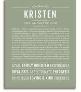 Kristen Personalized Name Meaning Art Prints – Name Stories