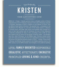 Kristen Personalized Name Meaning Art Prints – Name Stories