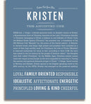 Kristen Personalized Name Meaning Art Prints – Name Stories