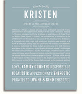 Kristen Personalized Name Meaning Art Prints – Name Stories