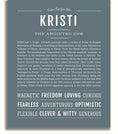 Kristi Personalized Name Meaning Art Prints – Name Stories