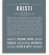 Kristi Personalized Name Meaning Art Prints – Name Stories