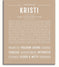 Kristi Personalized Name Meaning Art Prints – Name Stories