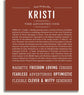 Kristi Personalized Name Meaning Art Prints – Name Stories