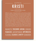Kristi Personalized Name Meaning Art Prints – Name Stories