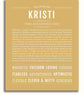 Kristi Personalized Name Meaning Art Prints – Name Stories