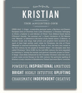 Kristian Personalized Name Meaning Art Prints – Name Stories