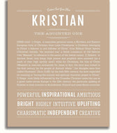Kristian Personalized Name Meaning Art Prints – Name Stories