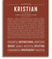Kristian Personalized Name Meaning Art Prints – Name Stories