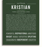 Kristian Personalized Name Meaning Art Prints – Name Stories