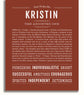 Kristin Personalized Name Meaning Art Prints – Name Stories