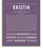 Kristin Personalized Name Meaning Art Prints – Name Stories