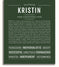 Kristin Personalized Name Meaning Art Prints – Name Stories