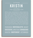 Kristin Personalized Name Meaning Art Prints – Name Stories