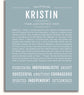 Kristin Personalized Name Meaning Art Prints – Name Stories
