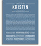 Kristin Personalized Name Meaning Art Prints – Name Stories