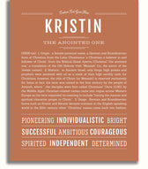 Kristin Personalized Name Meaning Art Prints – Name Stories